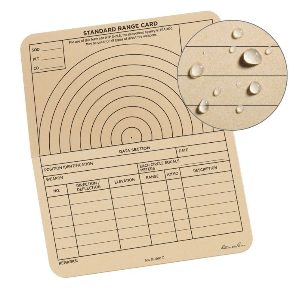 6 X 5 Combat Range Card – BDS Tactical Gear