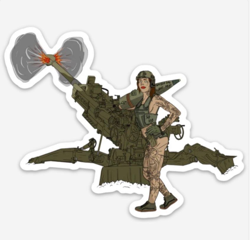 Heavily Suppressed M777 Pin Up Sticker – BDS Tactical Gear