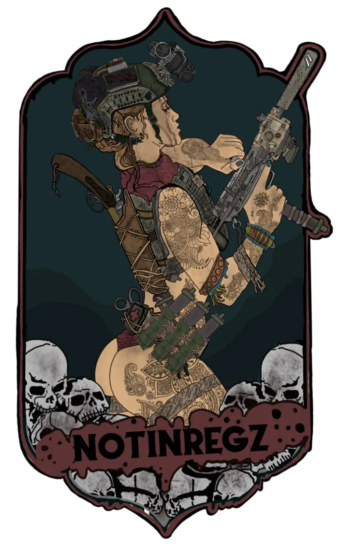 NotinRegs Uzi Girl Sticker – BDS Tactical Gear